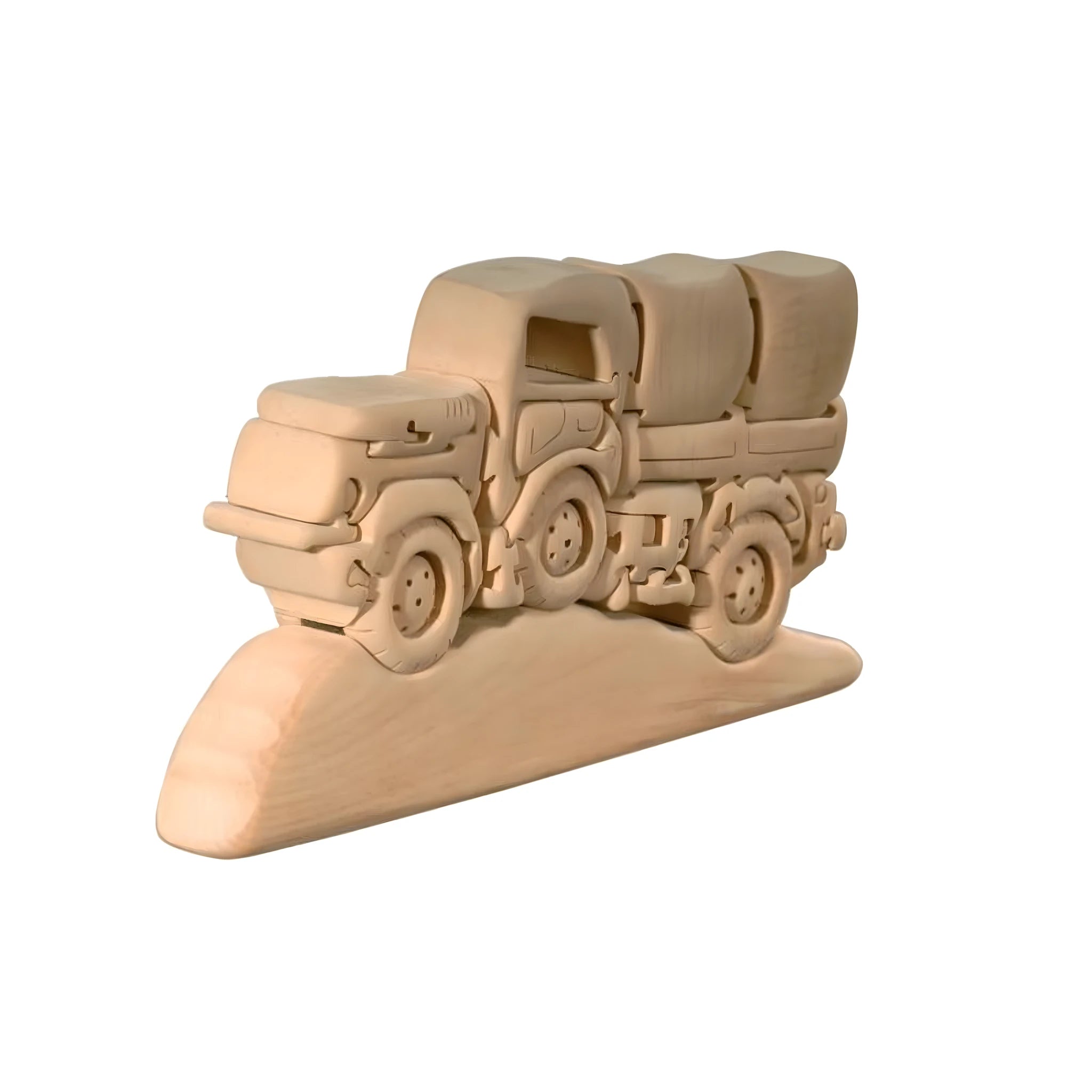 Natural Maple Wood Truck – Val Gardena Artisan Sculpture – Dolfi
