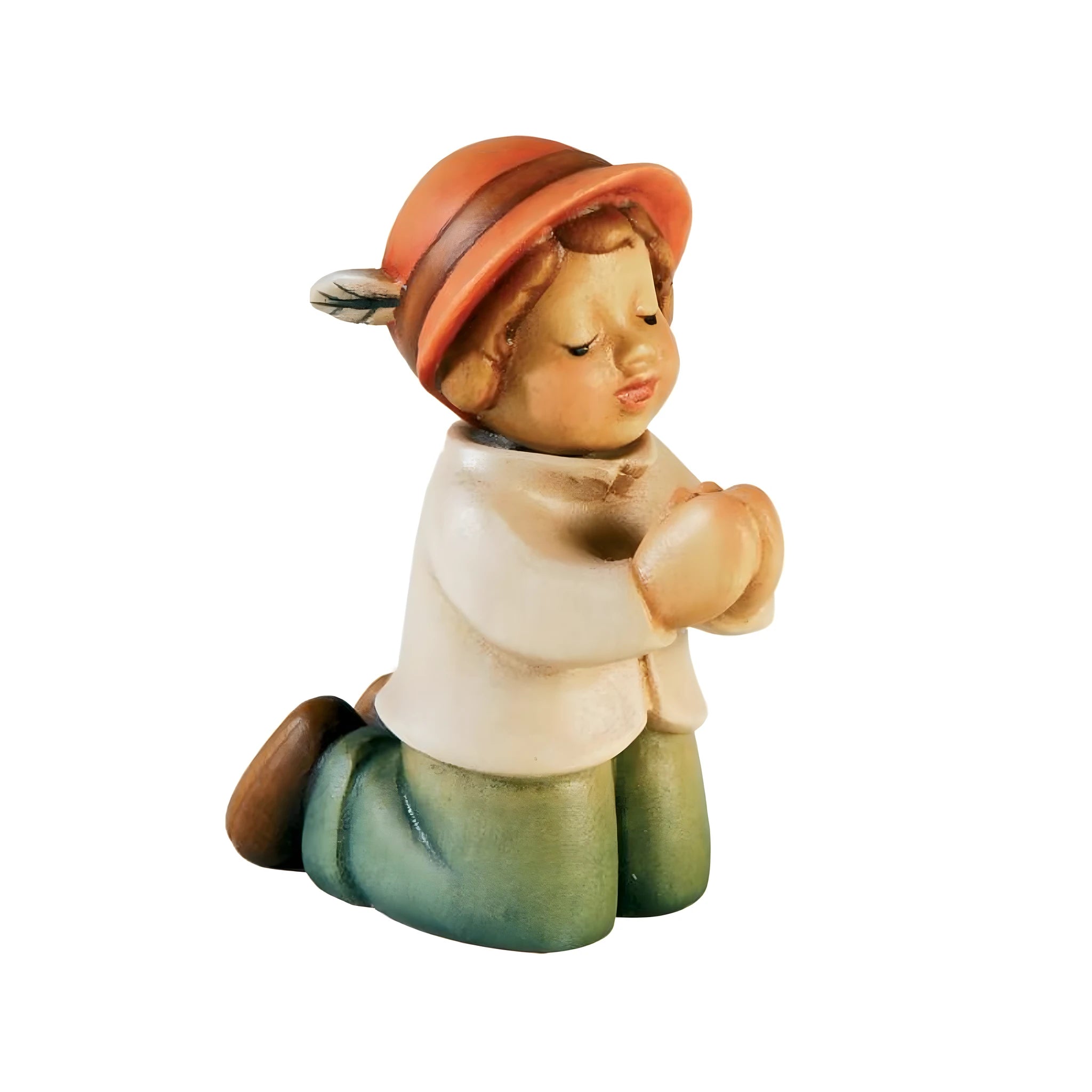 Kneeling Shepherd 10 cm – Maple Wood Sculpture from Val Gardena – Dolfi